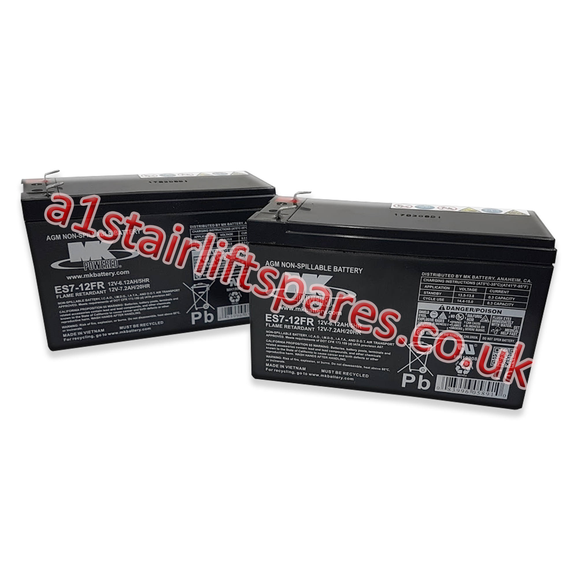 Minivator 2000 stairlift battery set - A1 Stairlift Spares