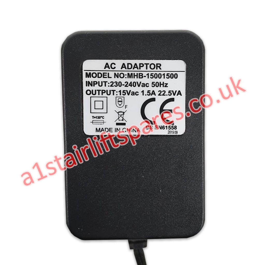 Acorn type stairlift 15v a/c charger - A1 Stairlift Spares